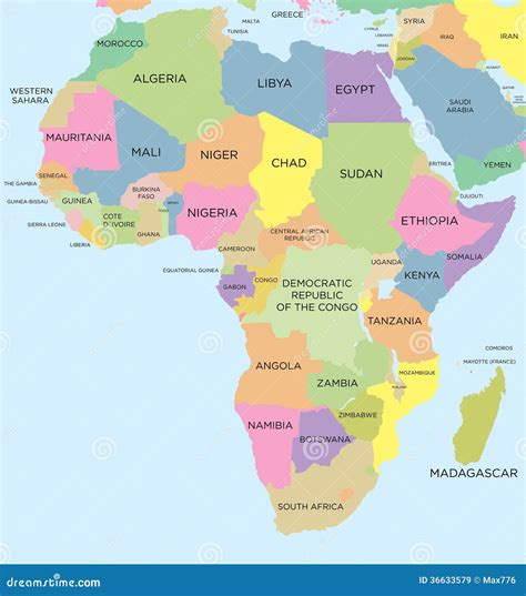 Mapa Pol Tico Coloreado De Frica Im Genes De Archivo Libres De