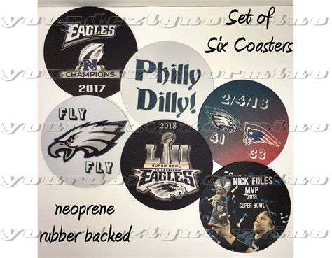 PHILADELPHIA EAGLES COASTeR Set Nick Foles Super Bowl Scores Etsy