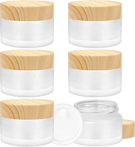 Pcs Empty Frosted Glass Cosmetic Round Jar Cream Bottle Gram Clear