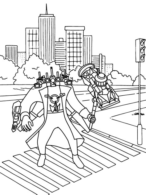 Upgraded Titan Cameraman Coloring Page