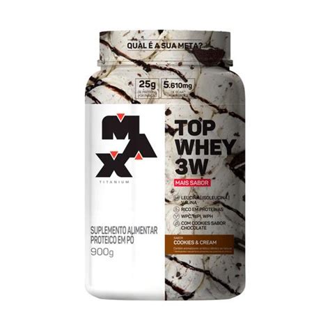 Top Whey 3W Mais Sabor 900g 25g de Proteína Isolada Concentrada