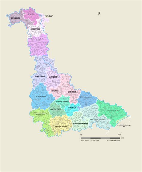 Carte des intercommunalités de Meurthe et Moselle avec communes