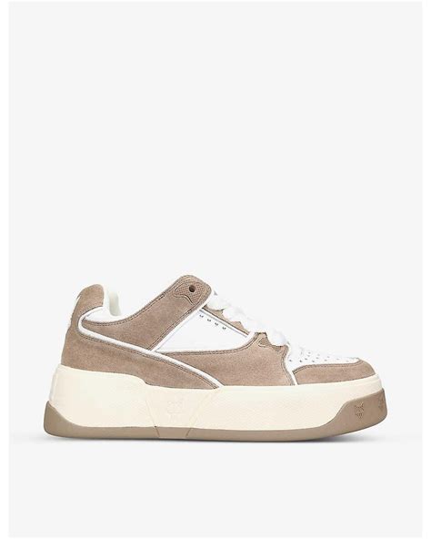 Naked Wolfe Kash Chunky Sole Suede And Leather Low Top Trainers In