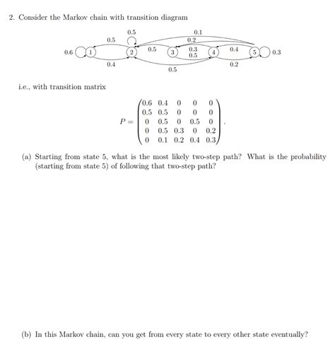 solved 2 consider the markov chain with transition diagram