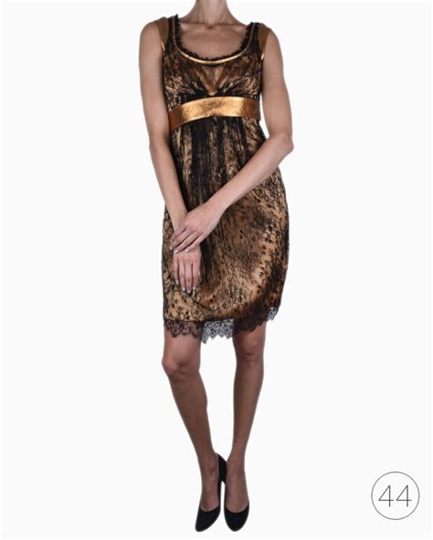 Vestido Dolce Gabbana Original Renda Dourado Feminino