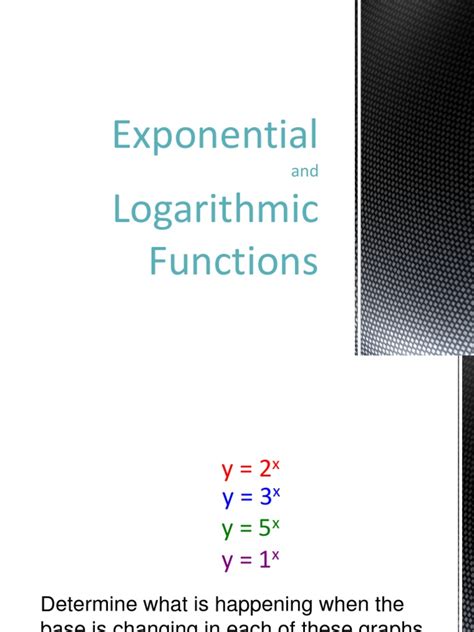 exponential logarithmic functions pdf