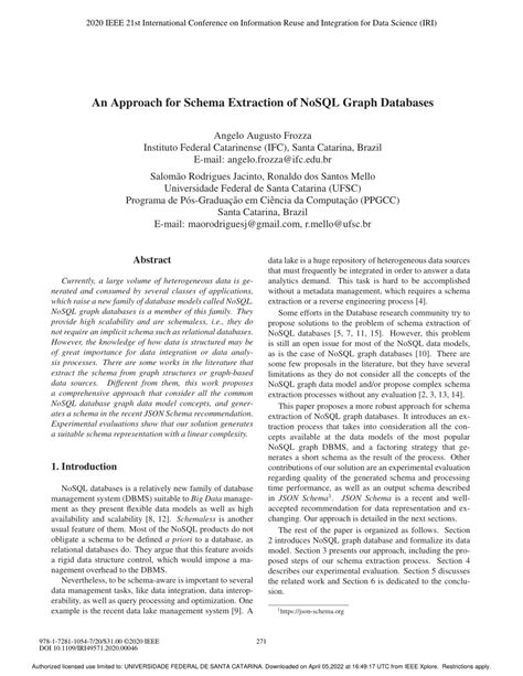 pdf an approach for schema extraction of nosql graph databases