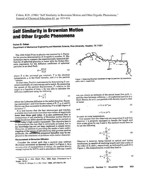 pdf self similarity in brownian motion and other ergodic phenomena