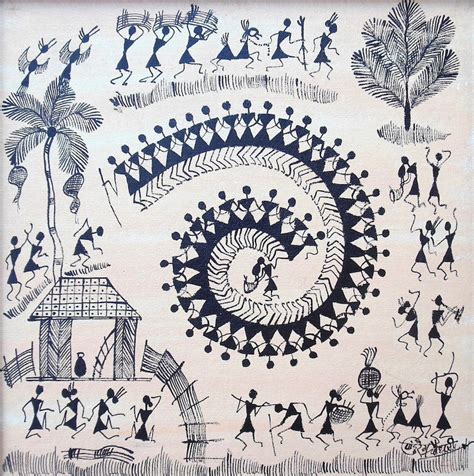 Warli Painting Warli Art Tarpa Dance Folk Dance Indian Traditional