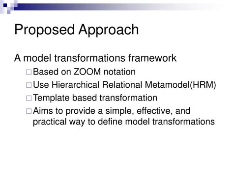 ppt a template based model transformation approach using a simplified hierarchical metamodel