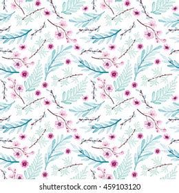 Seamless Pattern Abstracts Floral Composition Stock Illustration