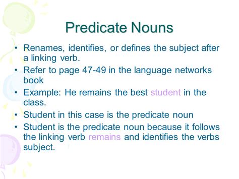 Sentences Predicate Nouns Pronouns Adjectives Off