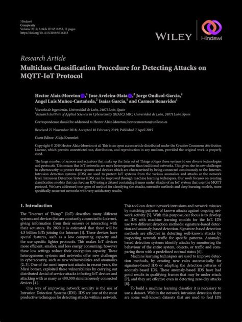 pdf multiclass classification procedure for detecting attacks
