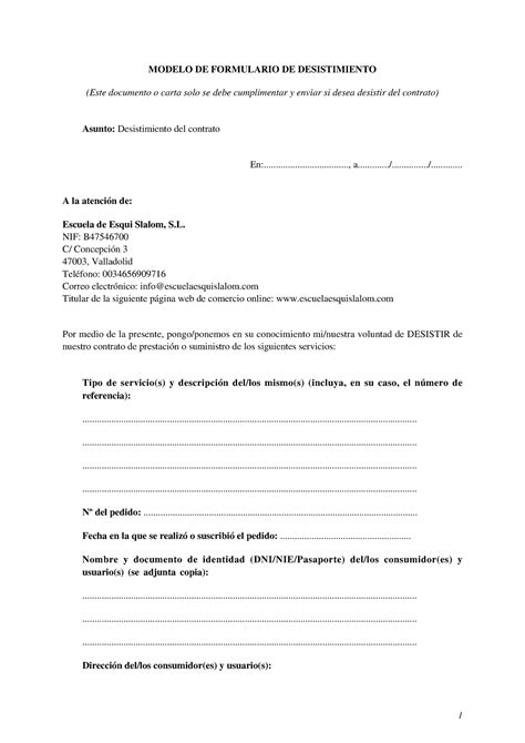 Cq Jgbqk M Formulario De Desistimiento Modelo De