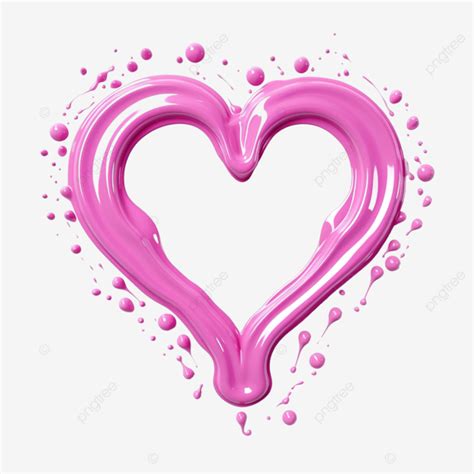 Moldura De Coração Líquido Rosa PNG Rosa Desenhado à Mão Feriado