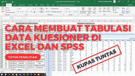 Cara Membuat Tabulasi Data Kuesioner Di Excel Dan SPSS Contoh