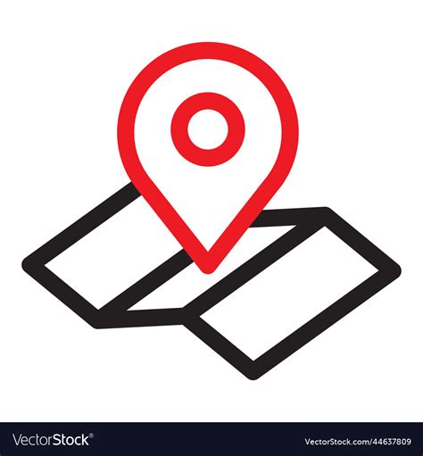 Map With Pin Geo Locate Pointer Icon Maps Vector Image