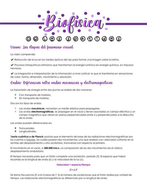 Biofísica de los sentidos Abril Oriana Feser uDocz