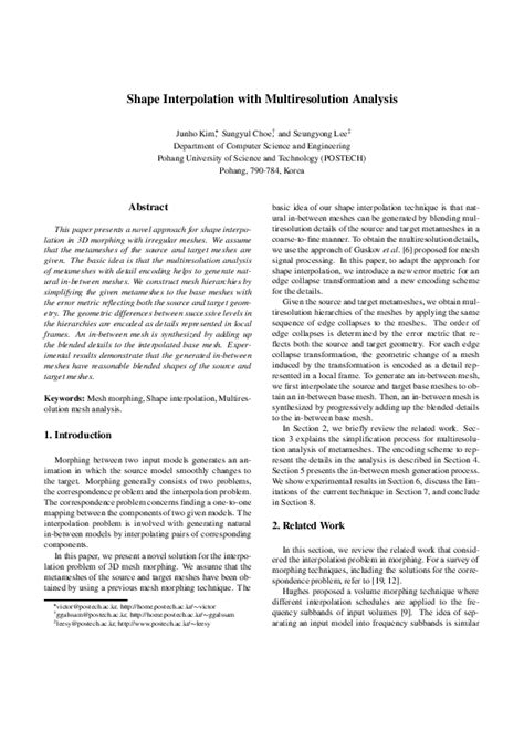 pdf shape interpolation with multiresolution analysis sungyul choe