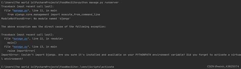 ImportError Couldnt Import Django Are You Sure Its Installed And