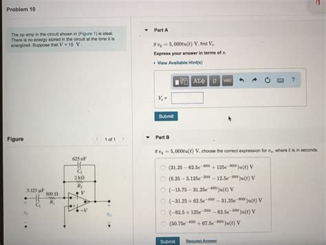 Solved Problem 10 Part A The Op In The Circuit Shown In Chegg