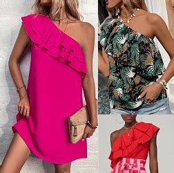 Vestido Trap Zio Ou Blusa De Um Ombro S Babado No Decote Marlene