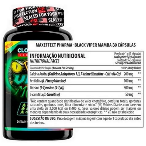 Black Viper Mamba 30 Capsulas Maxeffect Pharma
