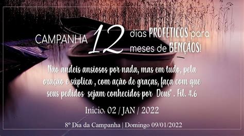 8º Dia da Campanha de 12 dias PROFÉTICOS para 12 meses de BENÇÃOS