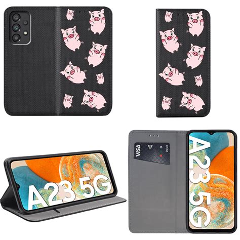 etui malowane zamykane do samsung galaxy a23 5g m23 5g wzór 2 szkło