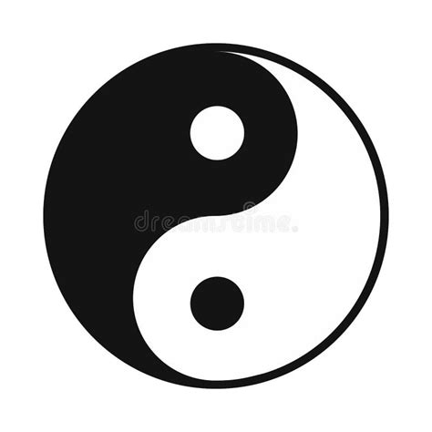 Diseño Del Icono Del Símbolo Del Vector De Yin Yang Ilustración Del Vector Ilustración De