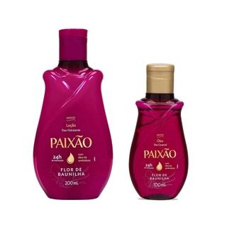 Kit Loção Hidratante Paixão Flor de baunilha 200ml Óleo Corporal