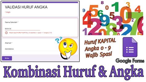 Silahkan Dicoba Validasi Kombinasi Huruf Dan Angka Di Google Form