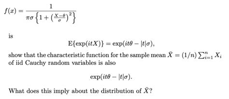 solved knowing the characteristic function of a cauchy