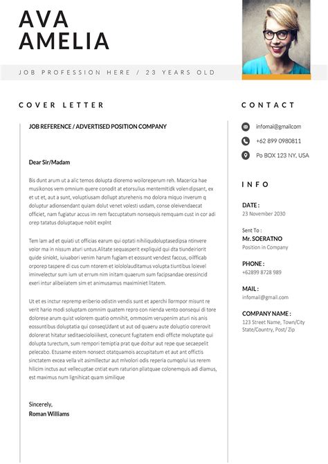 ATS Friendly Cover Letter Template Word Format DOC DOCX