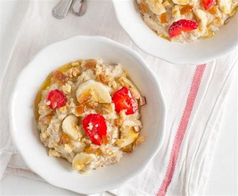 Avena con plátano y fresa de 286 Kcal Receta fácil en la app Avena
