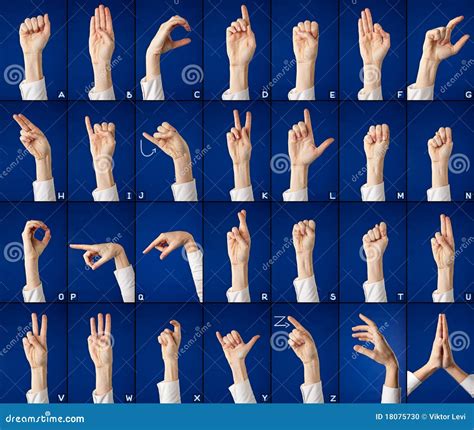 Alphabet In Der Zeichensprache Stockfoto Bild Von Bitte Finger 18075730
