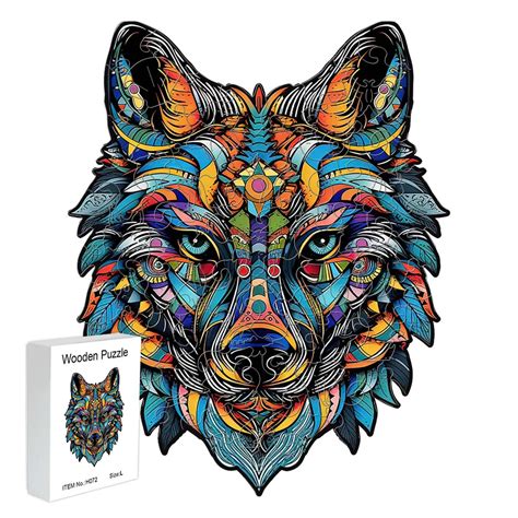 Wilk Zwierz Drewniane Puzzle 3D Spersonalizowany Wystr J Domu Na Dla