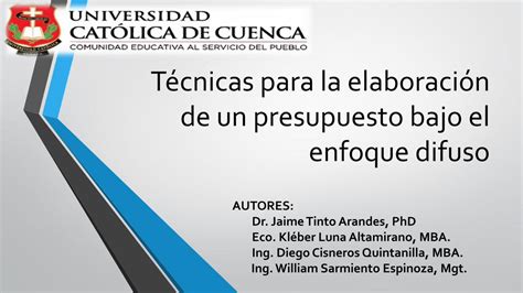 PDF Técnicas para la elaboración de un presupuesto bajo el PDFSLIDE NET