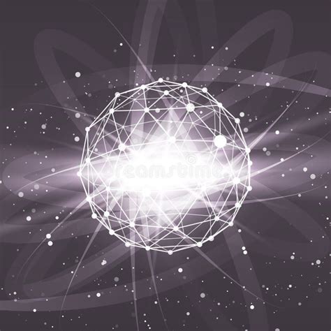 Wireframe Mesh Polygonal Element Sphere With Stock Vector