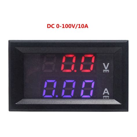 Dual Display Voltage Detector Ammeter Panel 0 100V 10A 50A 100A Ampere