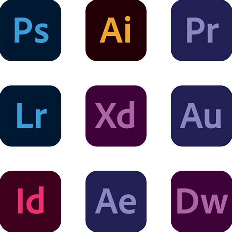 New Adobe Icons Vector Art At Vecteezy