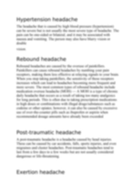 SOLUTION 14 Kinds Of Headaches And Their Causes Studypool