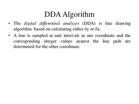 digital differential analyzer line drawing algorithm