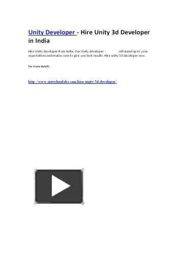 ppt unity developer hire unity 3d developer in india powerpoint presentation free to