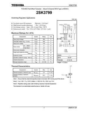 2SK3797 MOSFET Datasheet Pdf Equivalent Cross Reference Search