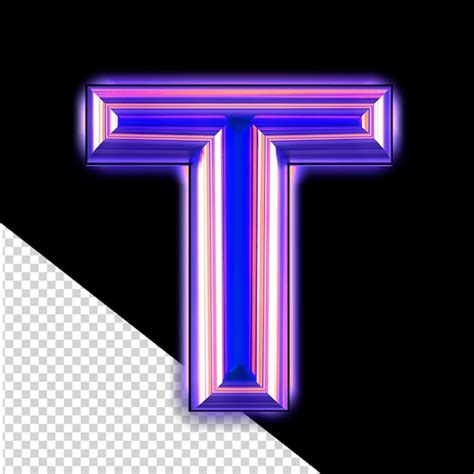 S Mbolo Roxo Brilho Letra T Psd Premium