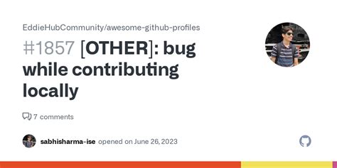 Other Bug While Contributing Locally Issue