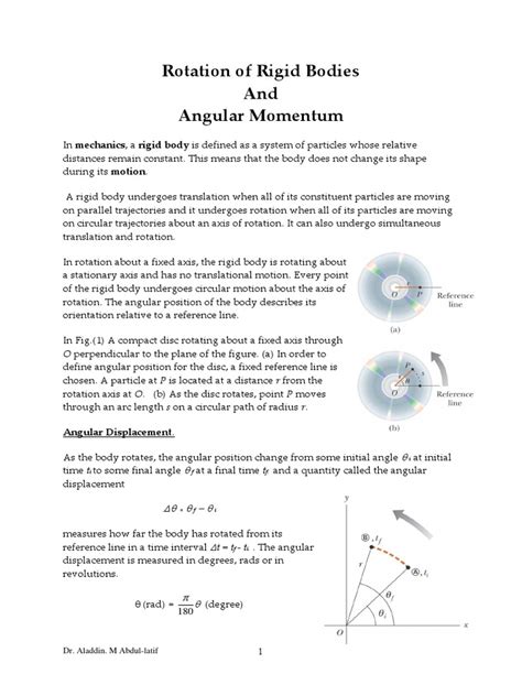 chapter 10 rotation of rigid body rotation around a fixed axis torque