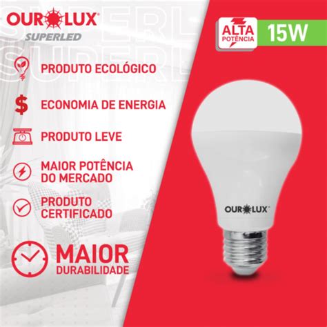 Lâmpada LED Ourolux Superled Alta Potência 15W 6500K Bivolt Caixa