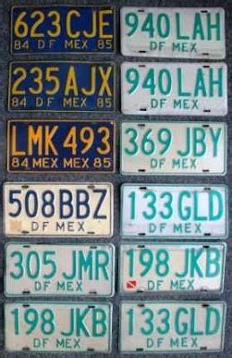 Placas de Autos de México y otras COS 999 AS Lote de Placas Antiguas